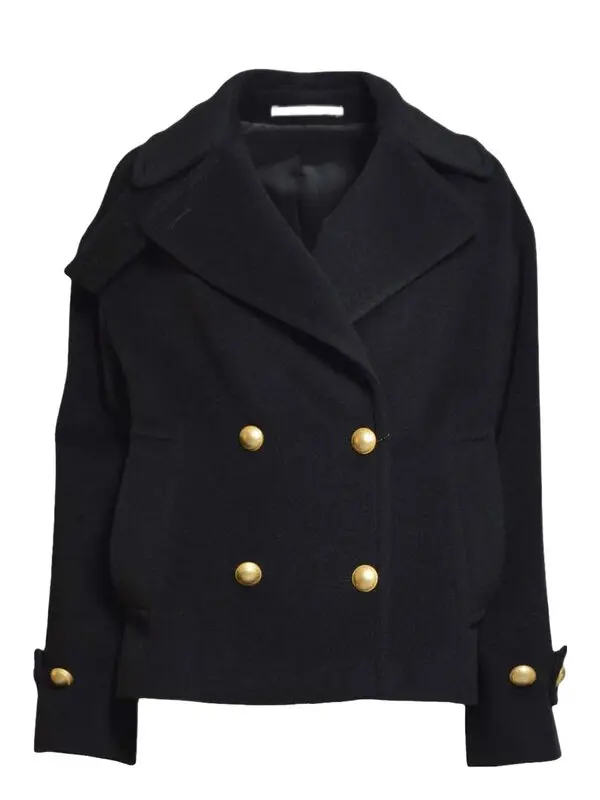 Tagliatore Double-breasted Coat With Lapel Collar - Black