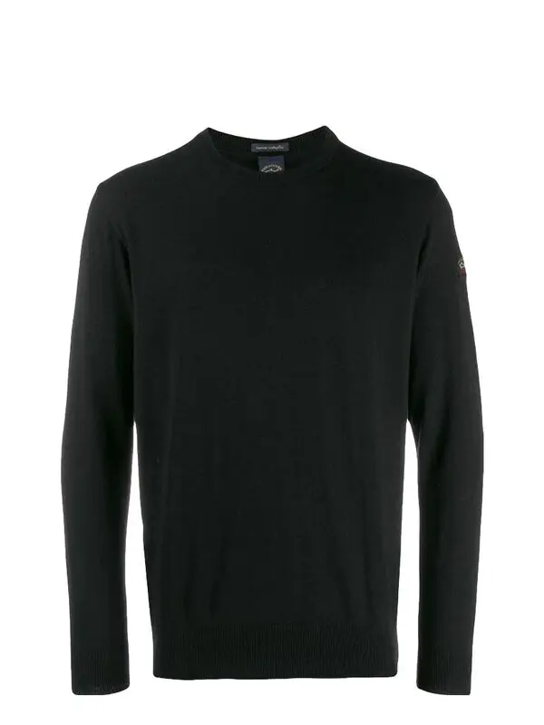 PAUL  SHARK Paul & Shark Crew Neck Sweatshirt With Logo Patch - Black