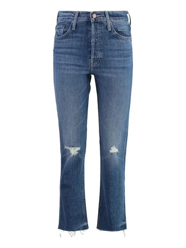 MOTHER Tomcat Cropped Skinny Jeans - Blue