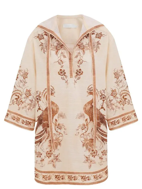 Zimmermann Embroidered Hooded Dress - Nude