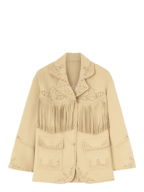 Ermanno Scervino Fringe Detail Coat - Nude