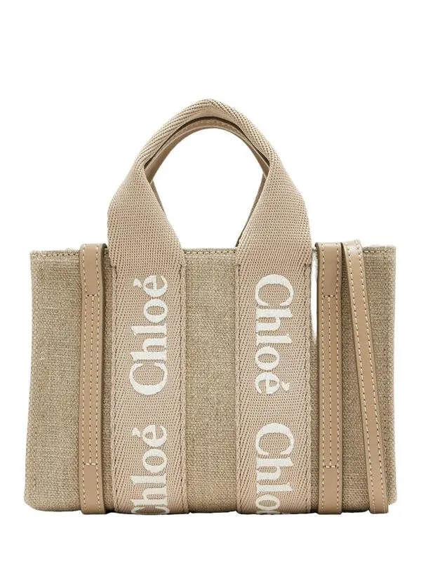 Chloé Mini Woody Shoulder Bag - Nude