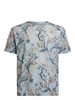 Etro All-over Floral Printed Crewneck T-shirt - Gray