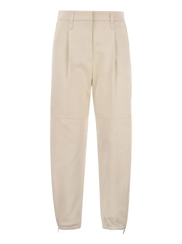 Brunello Cucinelli High-waisted Tapered Leg Trousers - Earthy Color