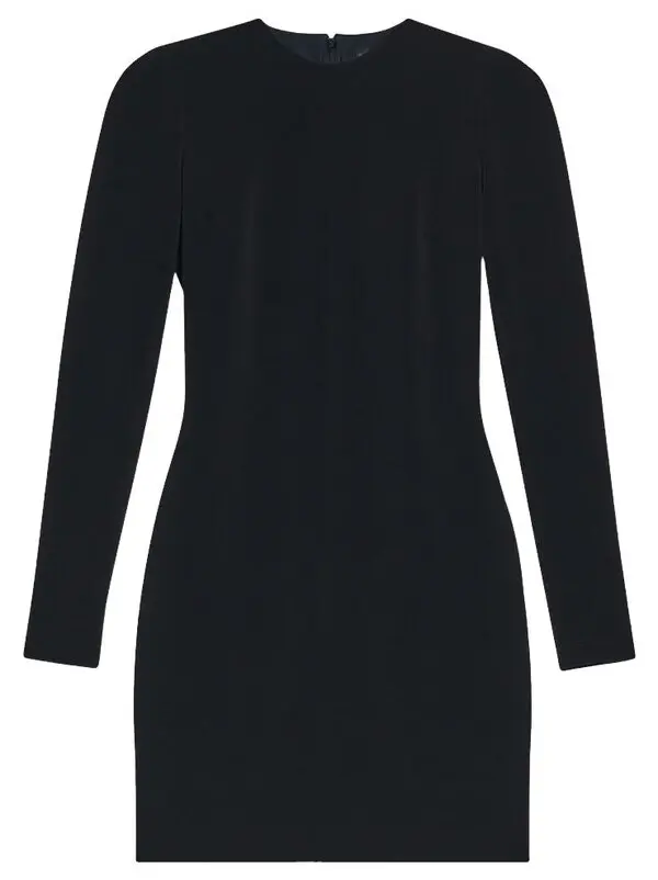 Balenciaga Long-sleeved Mini Dress With Tailored Details - Black