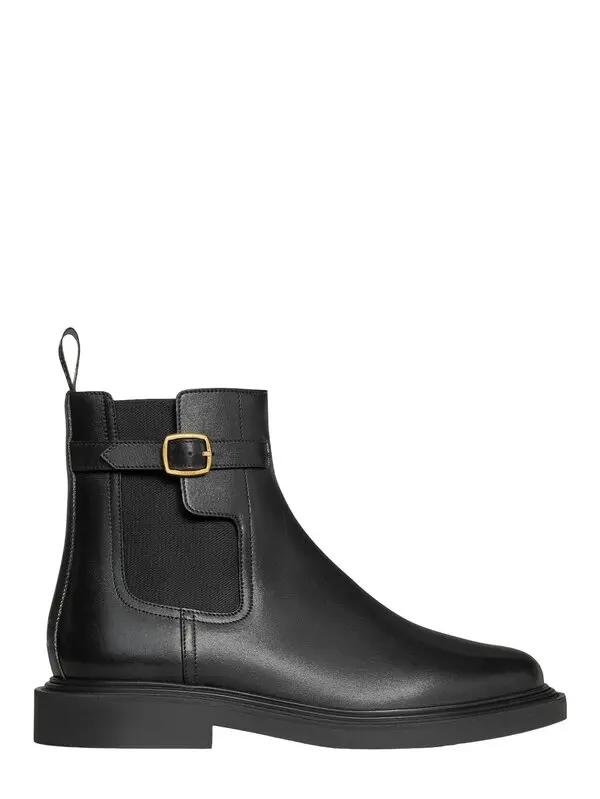 Celine Universite Chelsea Boot In Shiny Bull - Black
