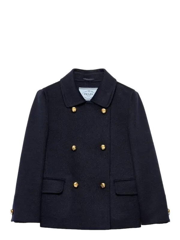 Prada Double-breasted Long-sleeved Jacket - Blue