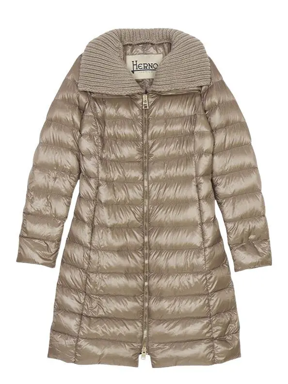 Herno Quilted Down Jacket With Spread Collar - Nude