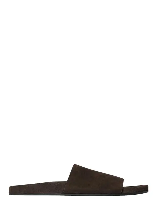 THE ROW Slip-on Sandals - Dark Lacquer Brown