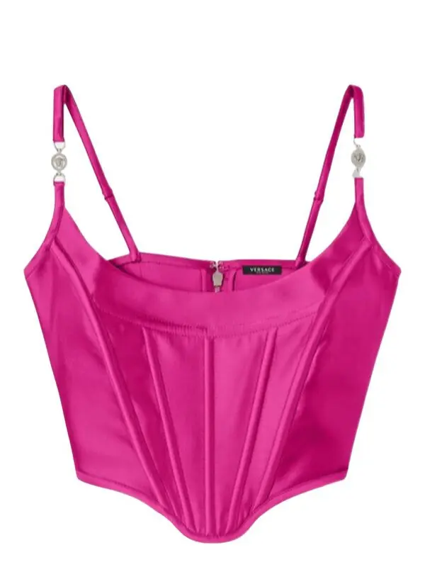 Versace Medusa Motif Corset Top - Pink