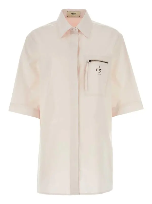 Fendi Short-sleeved Logo Shirt - White