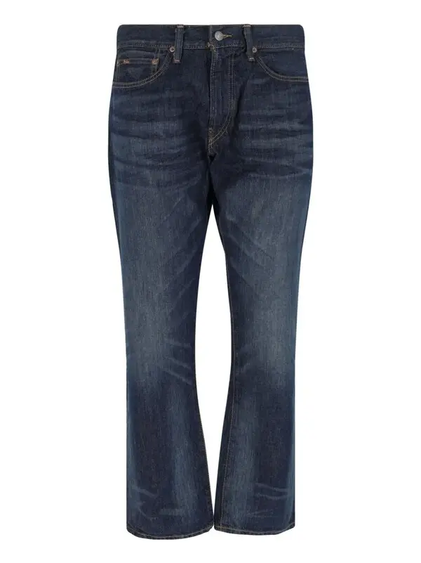 Polo Ralph Lauren Mid Waist Straight Leg Jeans With Embroidered Pony - Black