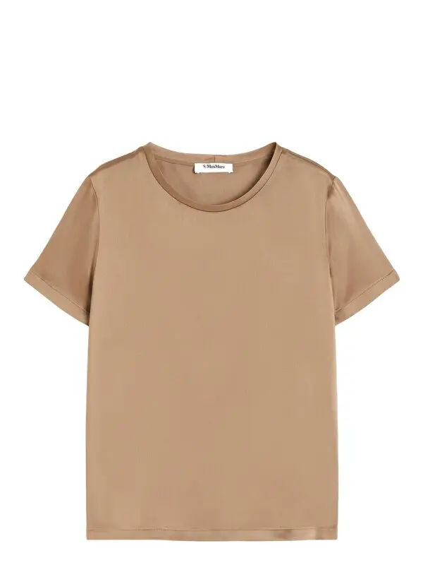 Max Mara Viscose Satin T-shirt - Camel