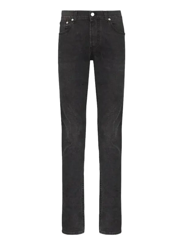 Alexander McQueen Mid-rise Slim-fit Jeans - Black