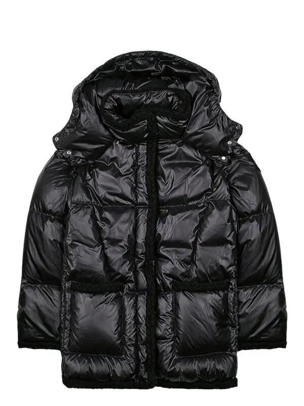 Moncler Long-sleeved Hooded Cotton Jacket - Black