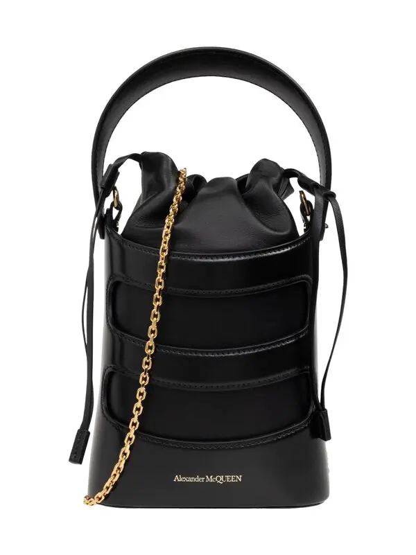 Alexander McQueen The Rise Mini Bucket Bag - Black