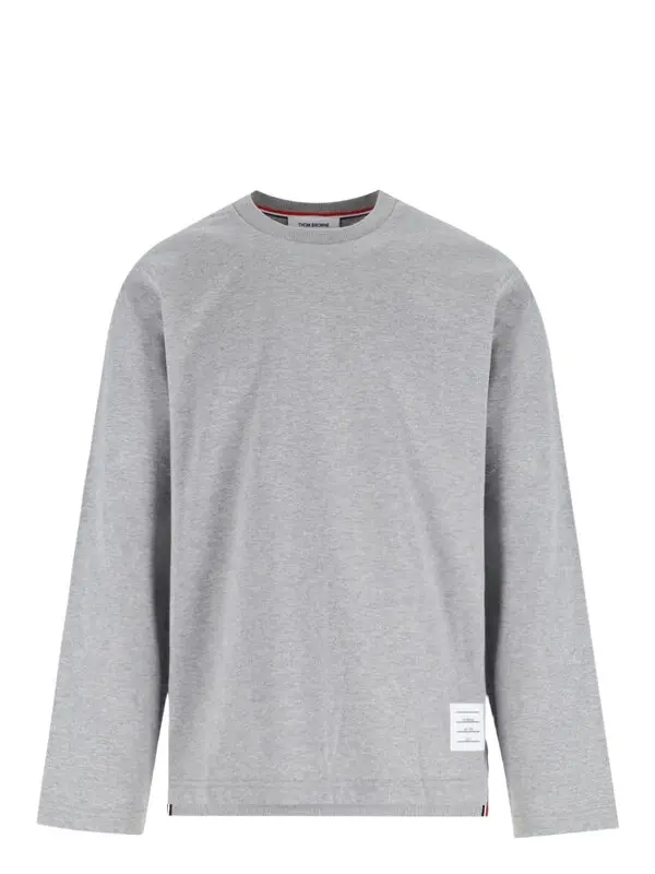 Thom Browne Oversized Long Sleeved Jersey T-shirt - Light Gray