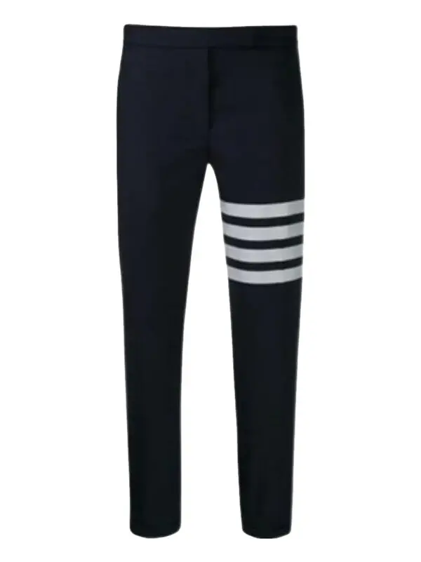 Thom Browne 4-bar Paneled Crop Trousers - Navy Blue