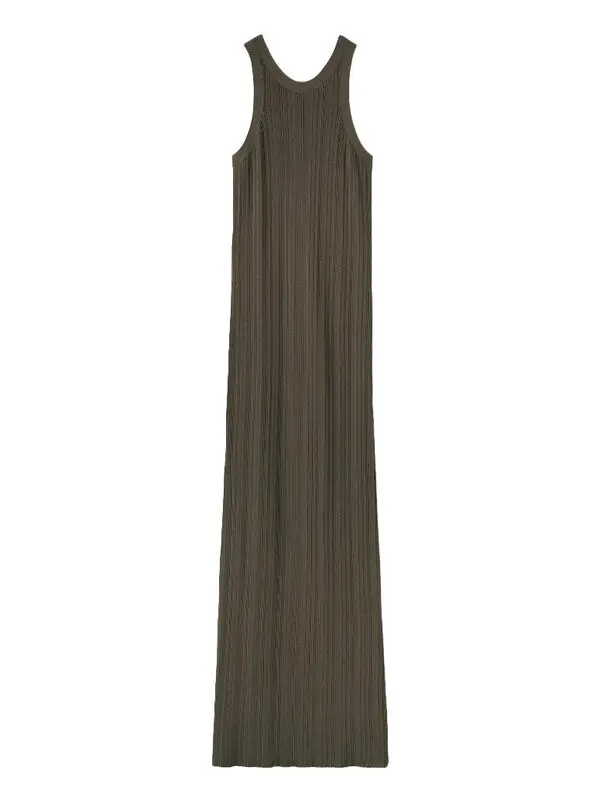 TOTEME Ribbed Racerback Maxi Dress - Brown