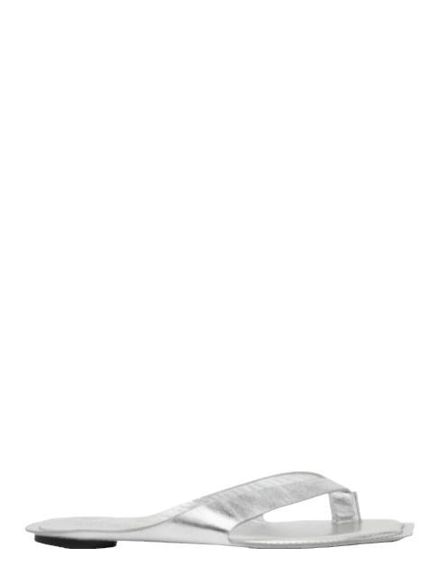 MAISON MARGIELA Square Toe Anatomic Flip Flops - Silver