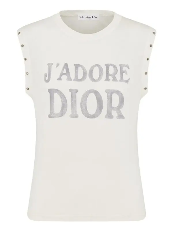 Dior J'adore Sleeveless Crewneck Tank - White