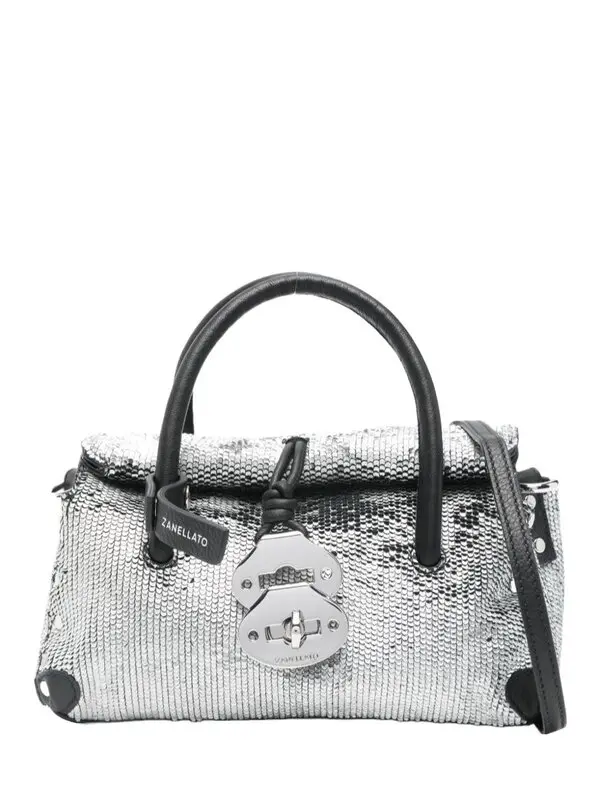 ZANELLATO Sequined Top Handle Bag - Black