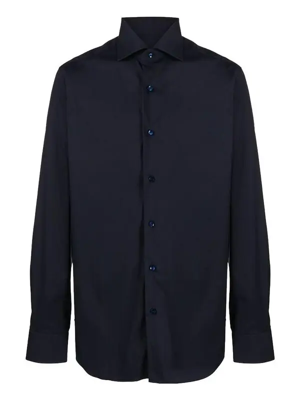 BARBA NAPOLI Solid Color Long-sleeved Shirt - Black