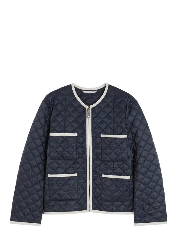 Max Mara Quilted Padded Jacket In Water-repellent Canvas - Midnight Blue