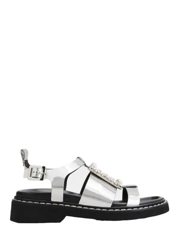 ROGER VIVIER Open-toe Sandals With Buckle Detail - Silver