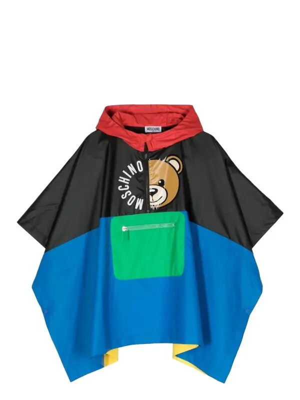 Moschino Teddy Bear Print Rain Cape - Blue