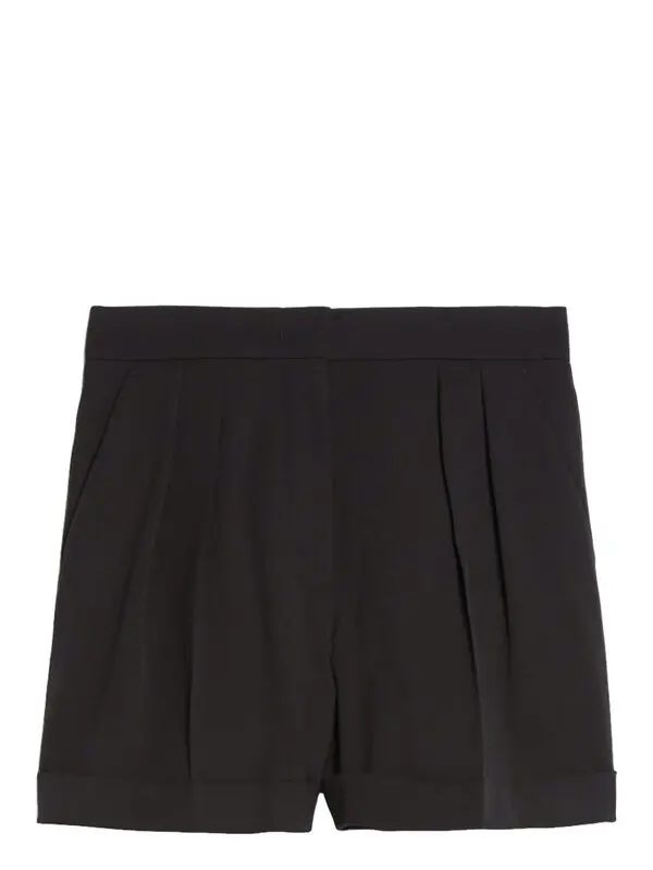 Max Mara Turn-up Pleated Shorts - Black