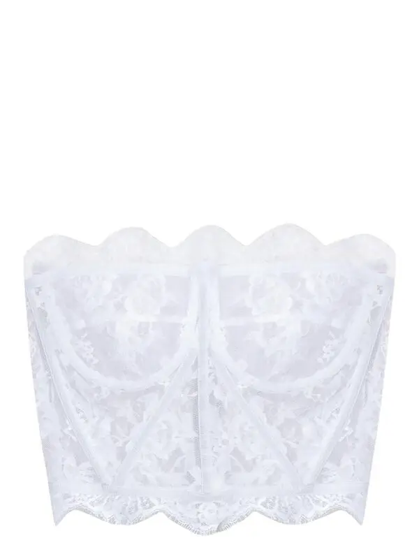 Dolce & Gabbana Floral Lace Corset Top - White