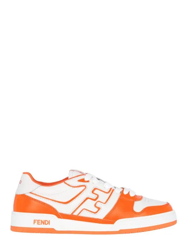 Fendi Round Toe Low Top Paneled Sneakers - White