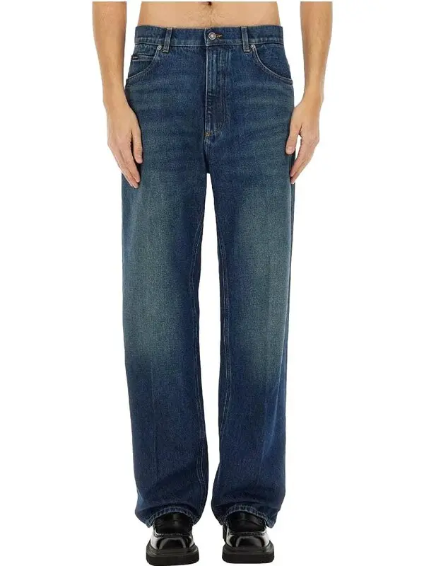Dolce & Gabbana Logo Embroidered Jeans - Blue