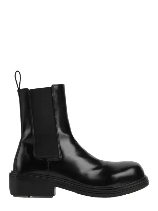 Bottega Veneta Leather Block Heel Ankle Boots - Black