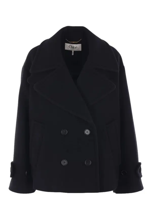 Chloé Double-breasted Buttoned Coat - Black