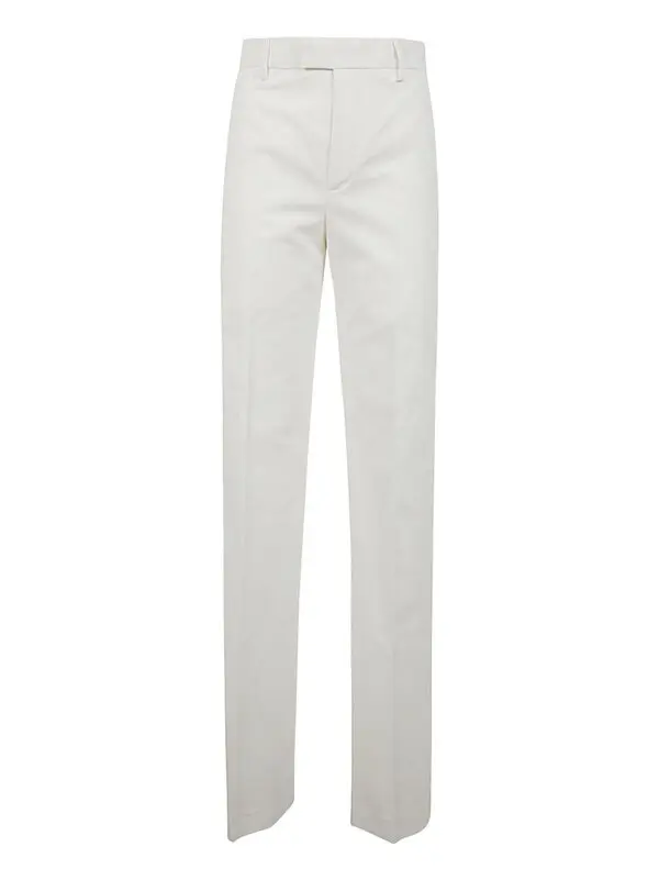 ANN DEMEULEMEESTER Belt Ring Pleated Casual Pants - White