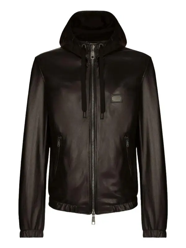 Dolce & Gabbana Hooded Zip-up Jacket - Black