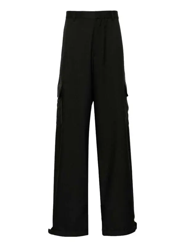 Off-White Ow Drill" Wide Leg Cargo Pants - Black