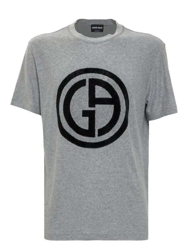 Giorgio Armani Flocking T-shirt - Gray