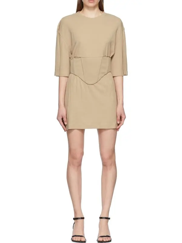DION LEE Corset Detail Tunic Top - Nude