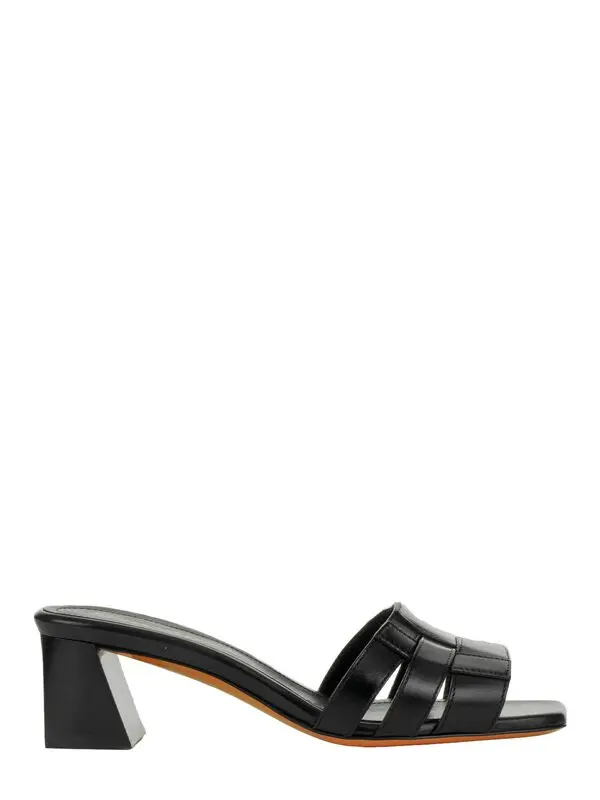Santoni 60mm Leather Mules - Black