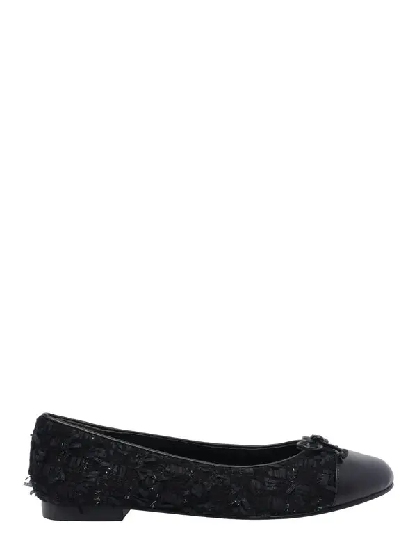 Tory Burch Bow Detailed Cap-toe Ballet Flats - Blue
