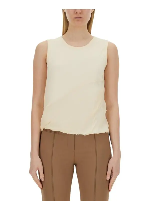 Helmut Lang Jersey Bubble Tank Top - White