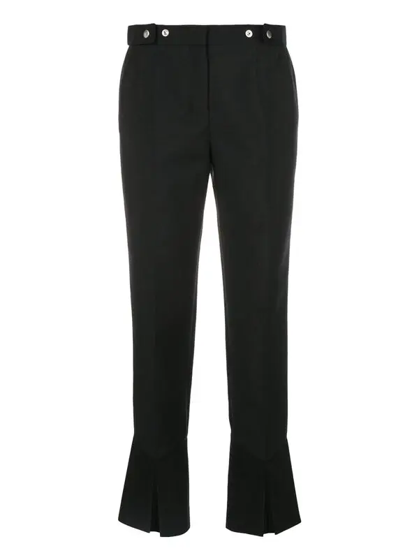 Givenchy High-waisted Tailored Trousers With Front Slit And Horn Trouser Leg - Black