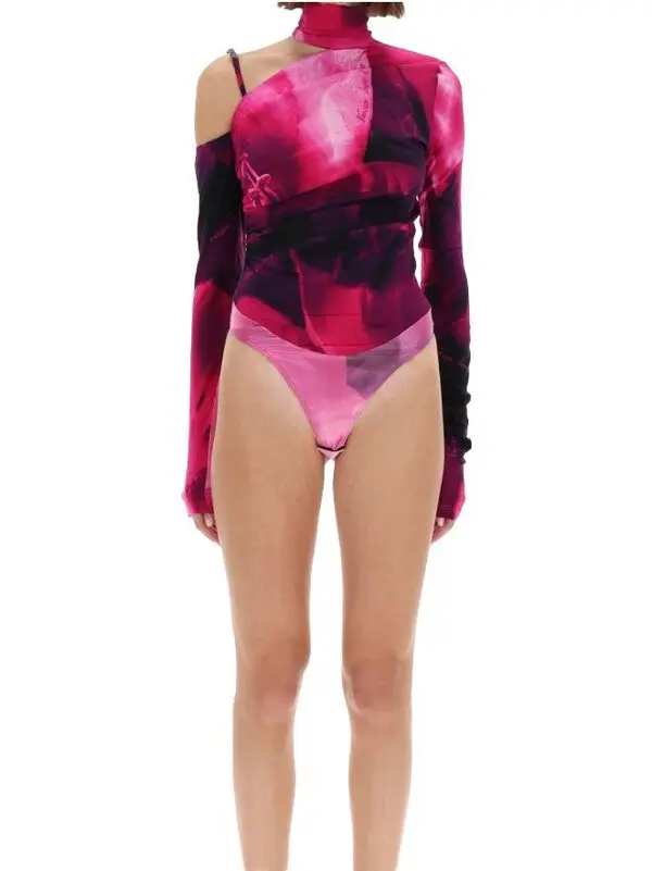 Versace One-shoulder Bodysuit - Nude