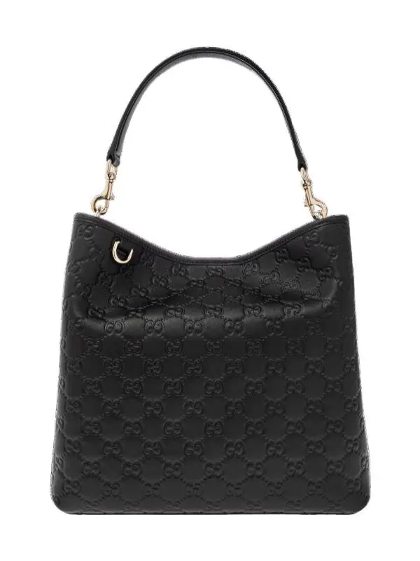 Gucci Embossed Shoulder Bag - Black