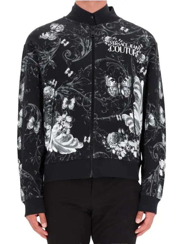 Versace Printed Bomber Jacket - Black