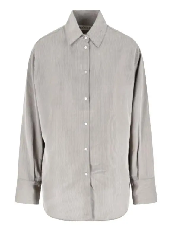 RÓHE Long Sleeve Striped Shirt - Gray