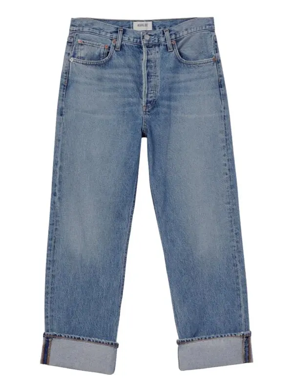 AGOLDE Fran Buttoned Straight-leg Jeans - Blue